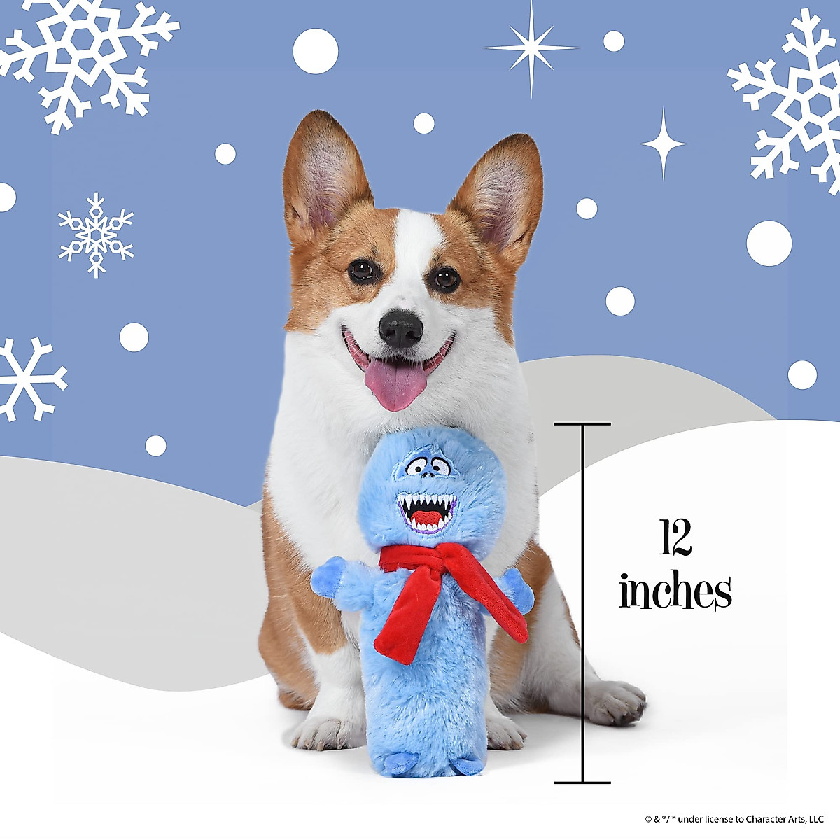 Rudolph The Red Nosed Reindeer Bumble Bobo Body Plush Dog Toy | Large Plush Dog Toy Squeaky Dog Toy from Christmas Dog Toy, Dog Chew Toy | Large 12 inch Long Dog Toy