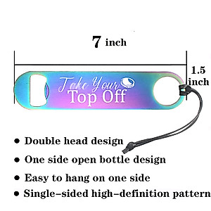 Funny Rainbow Colors Stainless Steel Flat Bottle Opener, Simple and Effective Bottle Openers flat bottle opener bartender Joke Gifts For Friend Boyfriend Men Drinking Lovers Girls