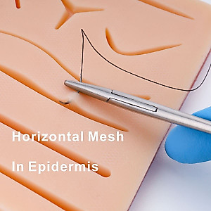 Suture Practice Training Kit for Medical PA, NP Students, Residents Practicing Clinicians, with Large Silicone Lip Suture Pad, Instruments, Stapler Remover Training Videos for Education only