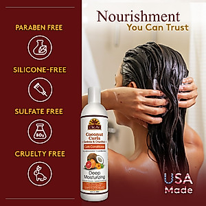 OKAY Coconut Curls Gardenia&Grapefruit Conditioner Helps Moisturize,Hydrate,and Define Curls Sulfate,Silicone,Paraben Free For All Hair Types and Textures Made in USA 12oz