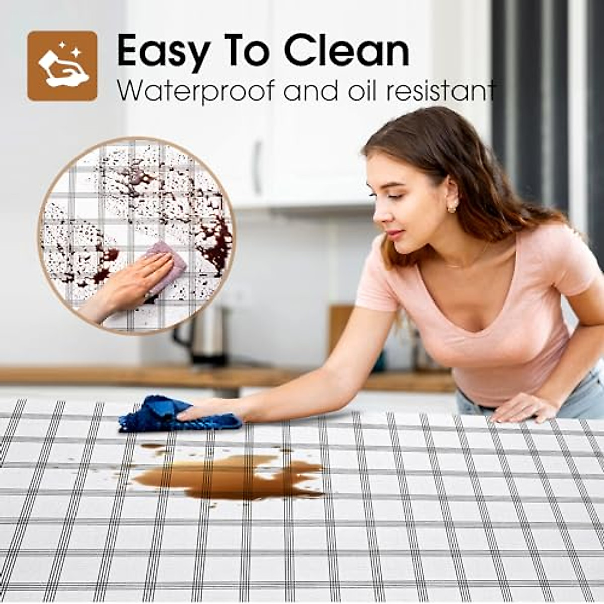 Beautysaid Drawer and Shelf Liners for Kitchen Cabinets, Non Adhesive Slip Resistant Shelf Paper Thickened Strong Grip Waterproof Mats for Bathroom Bedroom Shelve(Plaid,12 in x 10 FT)