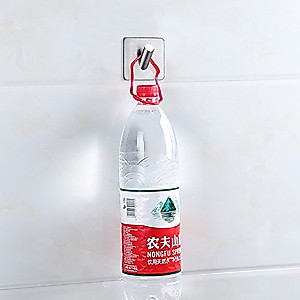 Fotosnow Adhesive Towel Hooks Heavy Duty Towel Hanger Anti-Skid Waterproof Stainless Steel Stick on Shower No Drill Hooks for Hanging-Bathroom and Kitchen 4 Packs