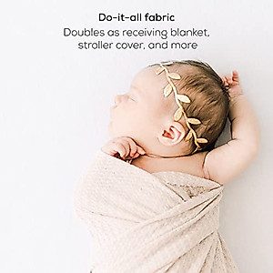 First Landings Swaddle Blankets 3-Pack - Premium Soft Knit Baby Wrap Receiving Blankets - 16" x 64" Baby Blankets - Newborn Photography Props - Gender Neutral Boy and Girl Baby Essentials (Neutral)