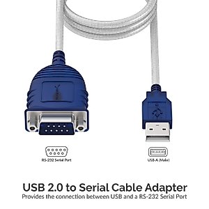SABRENT USB 2.0 to Serial (9 Pin) DB 9 RS 232 Converter Cable, Prolific Chipset, HEXNUTS, [Windows 11/10/8.1/8/7/VISTA/XP, Mac OS X 10.6 and Above] 2.5 Feet (CB-DB9P)