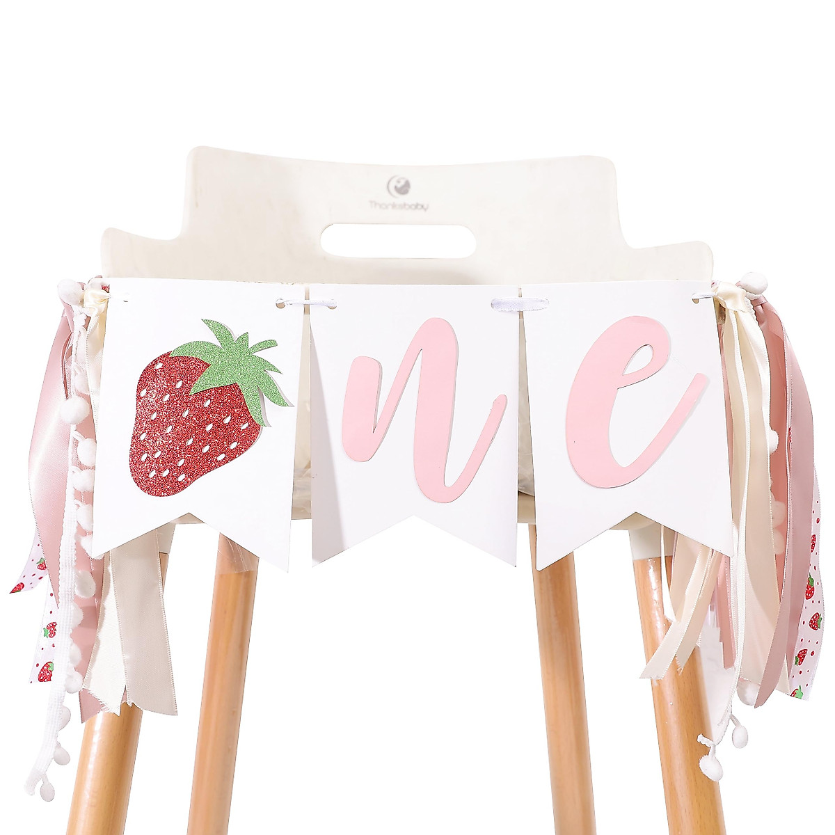 Berry Strawberry Theme High Chair Banner - Sweet First Birthday Banner, Smash Cake Photo Prop, 1st Birthday Photo Backdrop Decorations,Birthday Souvenir and Gifts for Kids, Best Strawberry Birthday