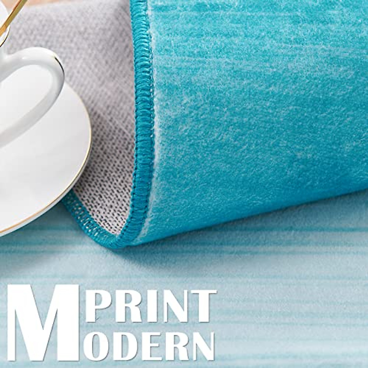 jinchan Area Rug 3x5 Blue Twilight Rug Modern Abstract Entryway Rug Accent Rug Indoor Ombre Print Mat Low Pile Soft Carpet Contemporary Floor Cover for Kitchen Bedroom Decor Non Slip