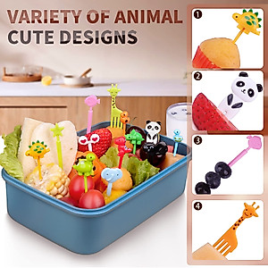 DOUDOULE 160PCS Food Picks for Kids with Storage Box, Kids Lunch Accessories for Bento Box, Animal Kids Food Picks for Picky Eater, Cute Toothpicks for Food Fruit, Fun Toddler Food Picks