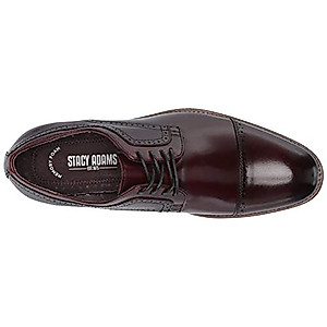 Stacy Adams Men's Dickinson Cap Toe Oxford, Burgundy, 9.5 M US