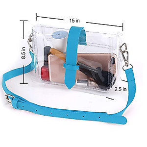 MOETYANG Womens Transparent Clutch Clear Purse Crossbody Shoulder Bags with Removable Shoulder Strap