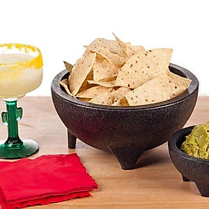 Winco Molcajete Salsa Bowl, 56-Ounce,Black