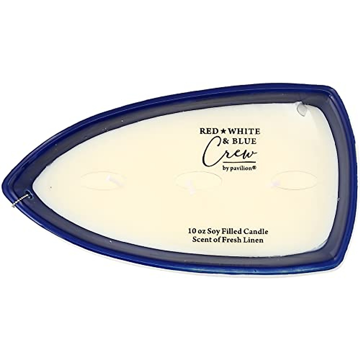 Beach Life- Triple Wick 10 oz 100% Soy Wax Candle Scent: Fresh Linen with Silver Detail Accents.