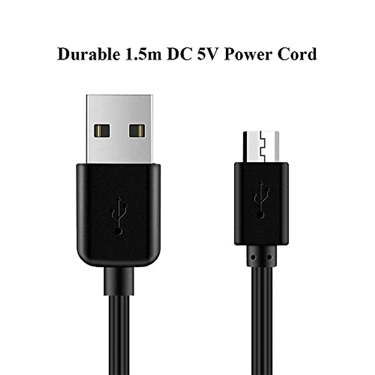 Dacheng xiaochen Micro USB Wall Charger, 5V 1A Power Supply Adapter with 1.5m Android Charger Cable, UL Certified Plug Compatible Phone Kindle and Bank, Black