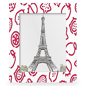 Abstract Fruit Pattern 8x10 Picture Frame, Red Line Wooden Photo Frames for Tabletop and Wall Display, Picture Frame Home Office Decor