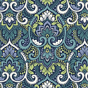 Arden Selections ProFoam Essentials Performance Outdoor Chaise Lounge Cushion 46 x 21, Sapphire Aurora Blue Damask