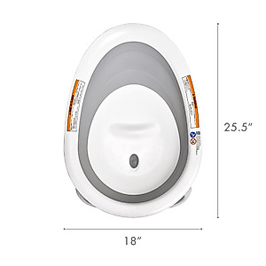 Boon Naked Collapsible Baby Bathtub - Adjustable 2-Position Collapsible Baby Bath for Travel - Recline or Sit Up for Infants and Toddlers - Baby Travel Essentials - Gray - Ages 0 to 18 Months