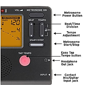 Korg TM60BK Tuner Metronome, Black