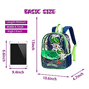 MOHCO Toddler Clear Backpack 13 inch Preschool Backpack Kindergarten Bookbag with Lunch Bag and Pencil Case for Boys and Girls
