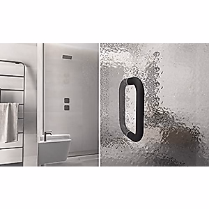 CKB 6" Shower Door Pull Back to Back Handle Compatible with 1/4" to 1/2" Thickness Glass for Frameless Shower Doors, Matte Black with 304 Stainless Steel