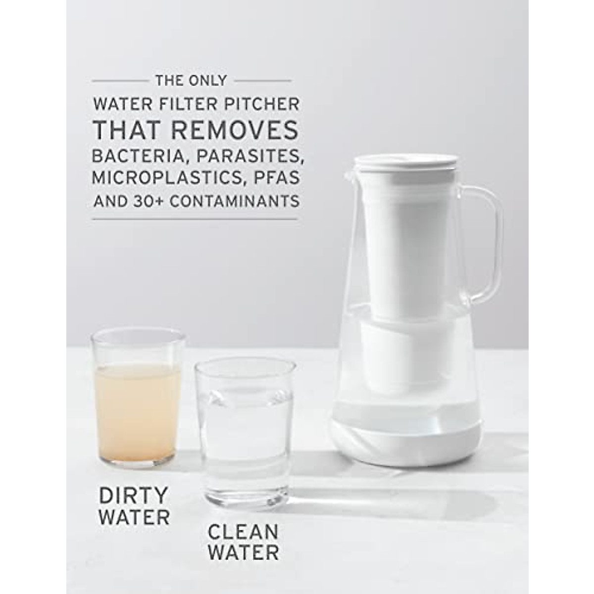 LifeStraw Home Pitcher Glass and Silicone Base 7 cup Pebble