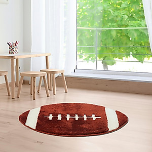 Beyond Deco Hand Tufted American Football Area Rugs 45" W X 29" L - Unique Machine Washable Perfect for Bathroom, Bedroom, Kitchen, Living Room - Non Slip Aesthetic Home Decor