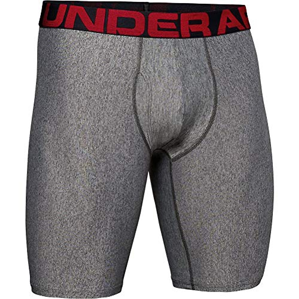 Under Armour mens Tech 9-inch Boxerjock 1-Pack , Jet Gray Light Heather (010)/Red , Large