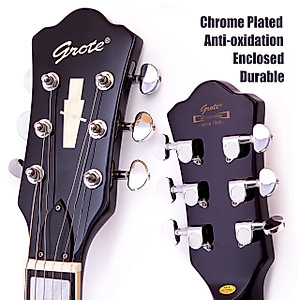 Grote Guitar Metallic Paints Solid Body Electric Guitar with Gigbag Picks (Yellow)