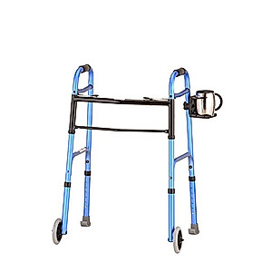 NOVA Cup Holder for Walker, Rollator, Transport Chair, Wheelchairs – Universal Fit on Round Tube Only, Adjustable & Foldable Drink Holder