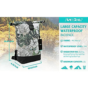FunWater Waterproof Backpack Marine Dry Bag, 13L Floating Dry Backpack for Kayaking,Camping,Surfing,Boating,Hiking,Fishing