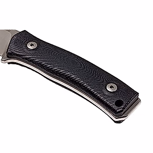 LionSTEEL M4 Fixed Blade Camping and Outdoor Knife, M390 Steel Hollow Grind Drop Point Blade, Black G10 Handle, Includes Double Stitched Leather Sheath