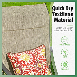 Sophia & William Patio Dining Chairs C Spring Motion Chairs for 4 High Back Patio Chairs Quick Dry Textilene Outdoor Furniture Support 350lbs for Lawn Garden Balcony Pool Backyard Weather Resistant