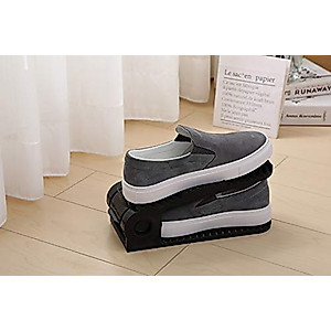 Yagizaai Bayou Shoe Slots, 8 PCS Shoes Slots Organizer, 4-Level Adjustable Shoe Stacker, Upgraded Shoe Space Saver, 50% Space-Saving Shoe Holders(Black)