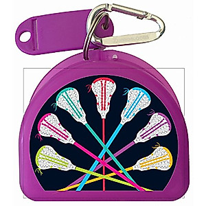 Zumoe Lacrosse Mouthguard Case Retainer Case - Lacrosse Sticks (Purple)