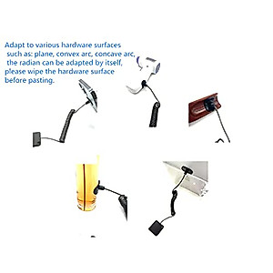 LORADAR 7ft Retractable Cable Lock with Double Sided Adhesive for Gaming Controller, Tablets, Mobile Phones Other Hardware Showroom and Controller, TV, DVD Remote Control Tether… (Black 10PACK)