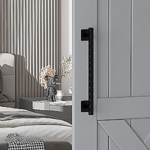 skysen Sliding Barn Door Handle Pull Black for Sliding Barn Door 12" Black(684)
