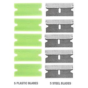 OEMTOOLS 26502 11 Piece Multi-Purpose Razor Blade Scraper, Window Scraper, Sticker Scraper Tool, Flat Blade Scraper, Plastic Razor Scraper