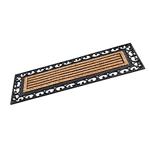 A1 Home Collections First Impression Clarence Rubber and Coir Molded Doormat, 18'' L x 48'' H