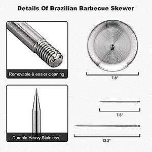 PIQUEBAR Vertical Skewer Brazilian Barbecue Al Pastor Skewer Stand for Roasting Meat Steak Whole Chicken Sausage