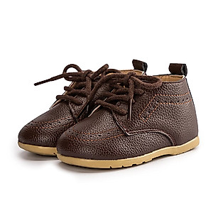 Miamooi Infant Baby Boys Girls Loafers Classic PU Leather Wedding Dress Shoes Toddler Brogue Formal Flat Lazy Crib Oxford First Walking Christening Shoe