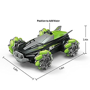 WOWELLO RC Drift Cars with Spray Mist for Kids, Remote Control Car with LED Lights and Music, Rechargeable RC Stunt Toy Car, Indoor and Outdoor Toys for 3 4 5 6 7 8-12 Year Old Boys Girls Gifts