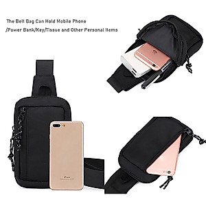 Crossbody Sling Bag for Men Women, Mini Crossbody Sling Backpack Sling Bag Travel Hiking Chest Bag Casual Daypack Small Cross Body Shoulder Bag Side Bag Wallet for Sports Hiking Walking Cycling, Black