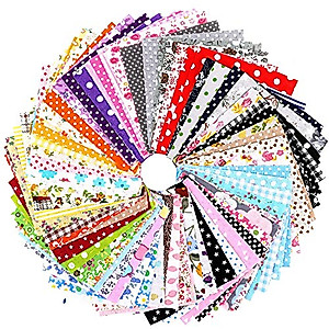 Konsait 100pcs Floral Cotton Fabric Patchwork, 4" x 4" (10cm x 10cm) Quilting Sewing Craft Fabric Bundles, Fat Squares Patchwork for DIY Sewing Decorative Fabric for Upholstery and Home Accents