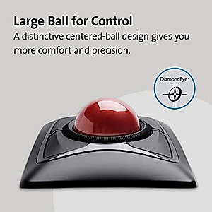 Kensington Expert Wireless Trackball Mouse (K72359WW) Black, 3.5" x 6.1" x 8"