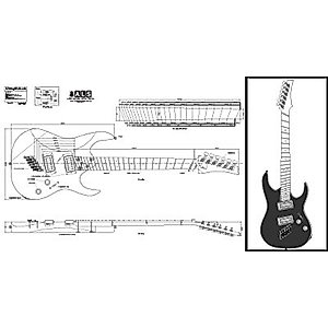 6-String Multiscale Electric Guitar Plan - Full Scale Print
