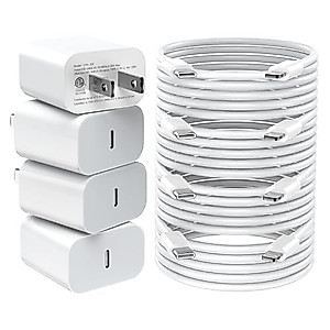GREPHONE iPhone Charger Fast Charging,20W PD USB C Wall Charger 4 Pack with 6FT Fast Charging Cable - Fast Charger for iPhone 14/14 Pro Max/13/13 Pro/12/12 Pro/11/11 Pro/XS, iPad