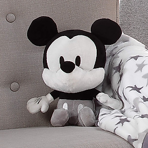 Lambs & Ivy Disney Baby Mickey Mouse Plush Stuffed Animal Toy, Black/White