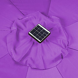 Trademark Innovations Deluxe Solar Powered LED Lighted Patio Umbrella - 9' - (Purple)
