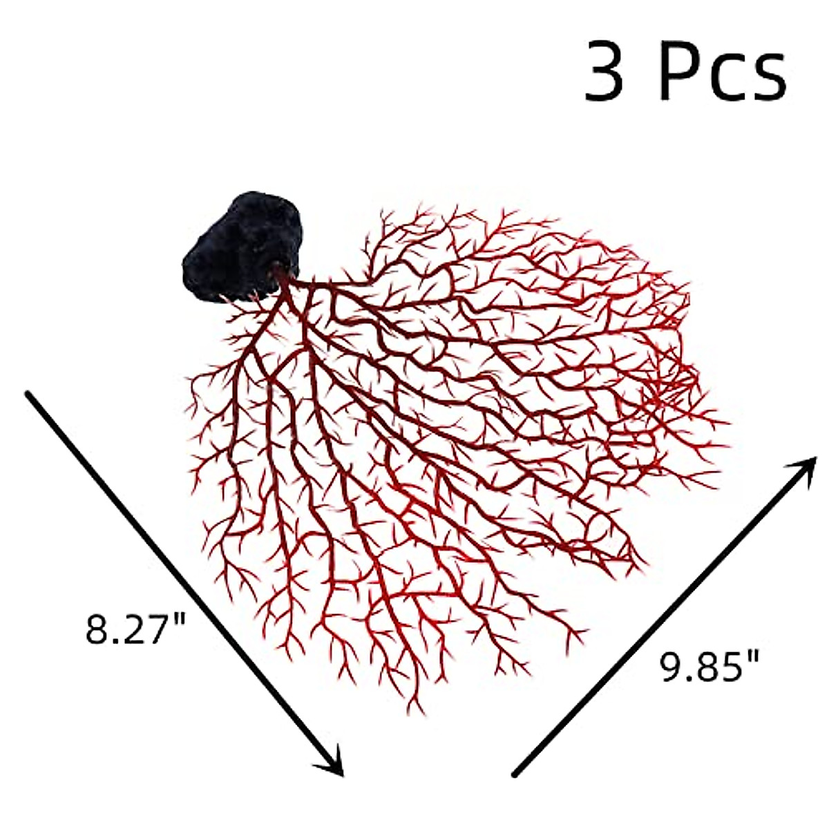 WDONAY Aquarium Coral Set Decoration, Simulation Coral Tree Decoration Resin Coral Tree (3 Models-S M L) Red 1 Pcs Each