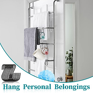 Mozeat Lens 60 PCS S Hooks for Hanging 1 Inch Metal Hanging Hooks Mini S Hooks S Shaped Iron Wire Hook Hanger for Hanging Jewelry Small Kitchenware Potted Plants, Black