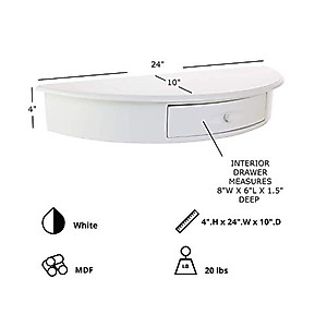 kieragrace Providence Morris Half Moon Shelf - White, Matte Finish