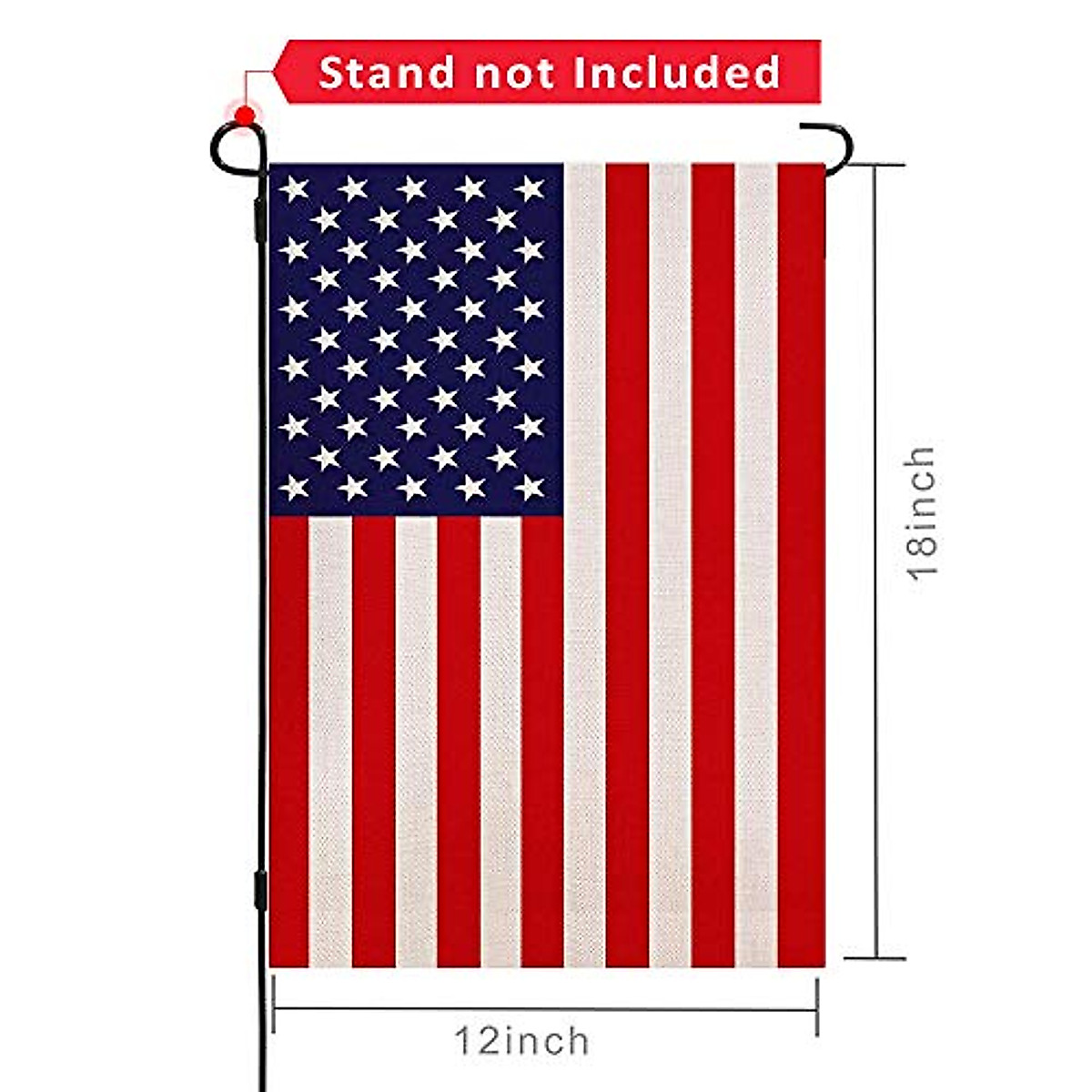 USA Garden Flag Double Sided American Flag Garden Flag Thick Weatherproof Burlap 4th of July Garden Flag ​US Garden Flag Perfect Decor for Outdoor Yard Porch Patio Farmhouse Lawn,12x18Inch